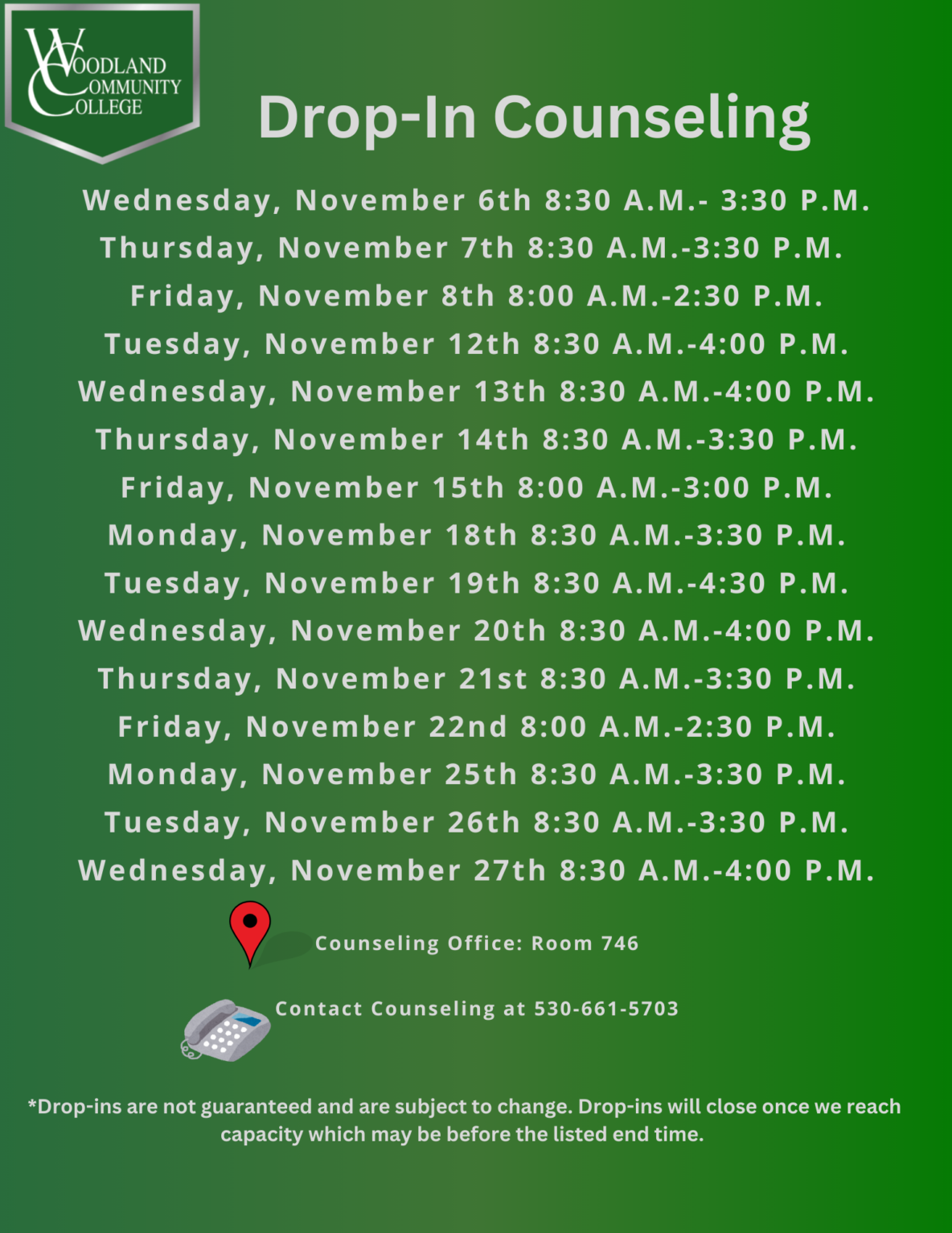 Counseling Services - Woodland Community College