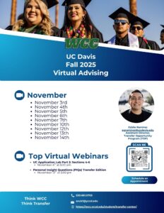 Virtual - UC Davis Advising - Woodland Community College